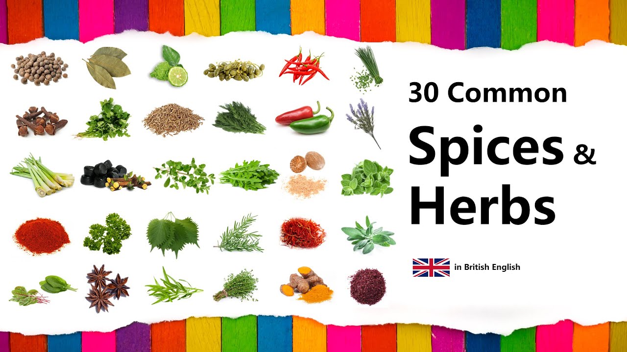 Learn Spices and Herbs in British English (30 Common Names with ...