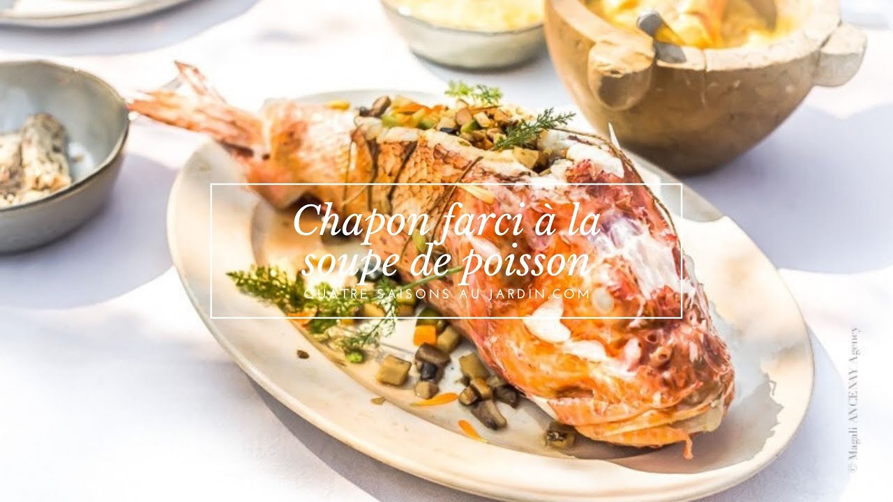Chapon farci soupe de poisson - YouTube