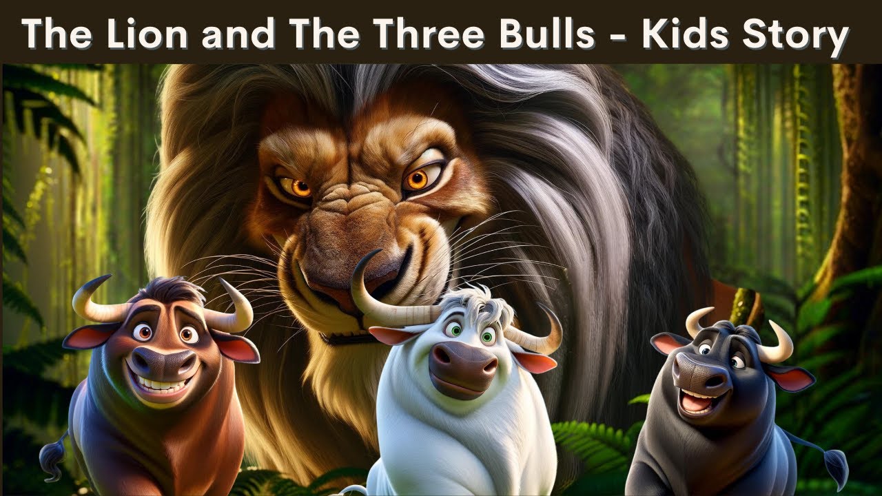 The Lion and The Three Bulls - Kids Story|Story Time| Bedtime Story ...