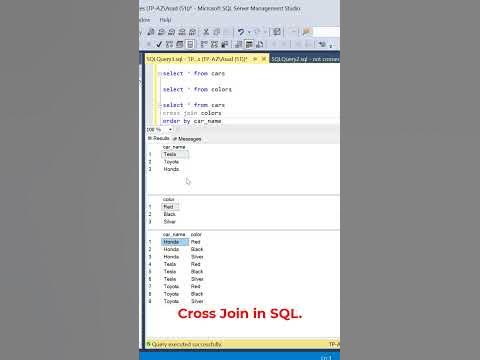 #SQL Cross Join Easy Explanation. #datascience #programming #coding #sqltutorial - YouTube