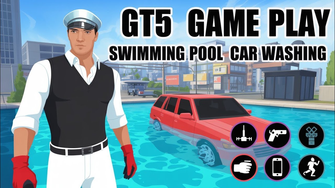 GT5 Game Play | Swimming pool Me Car Washing | Mahindra Thar - YouTube