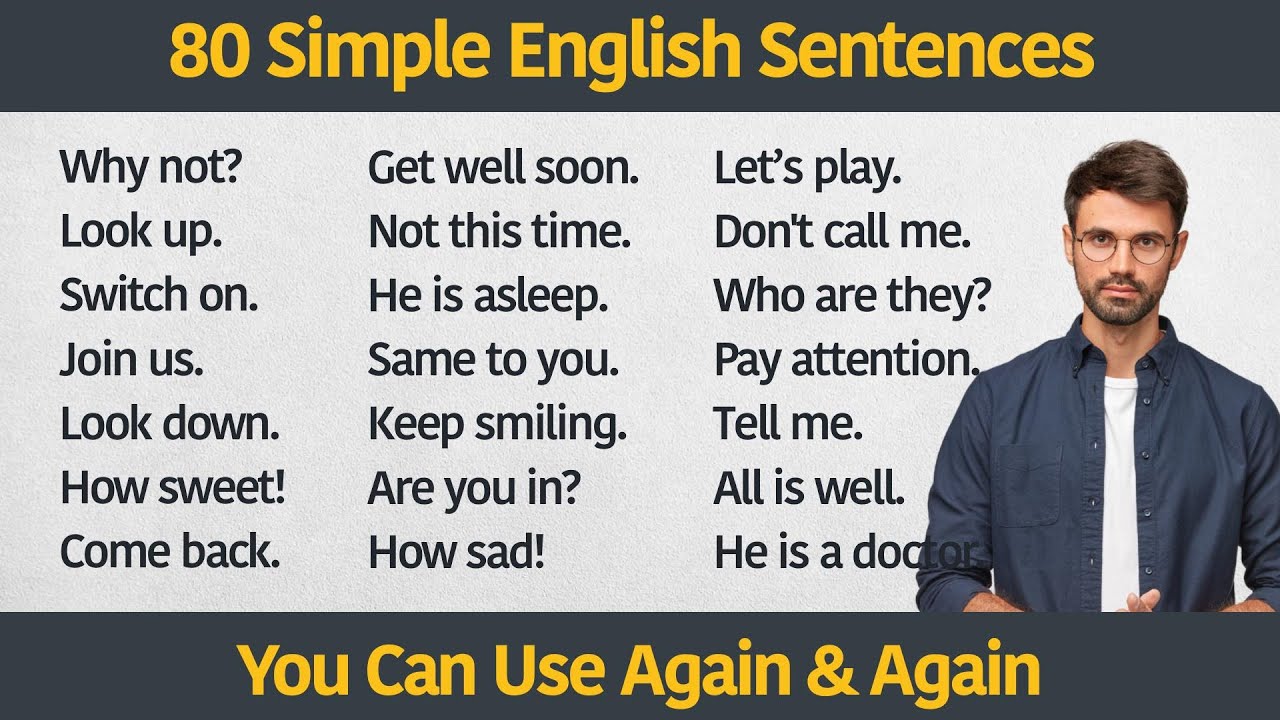 80 Simple English Sentences - You Can Use Again & Again || English ...