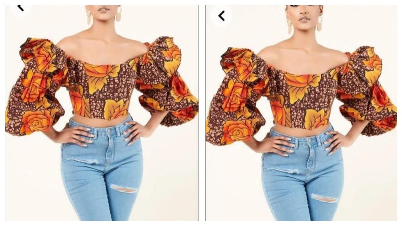 HOW TO CUT AND SEW EASY OFFSHOULDER CROP TOP || Balloon Sleeves - YouTube