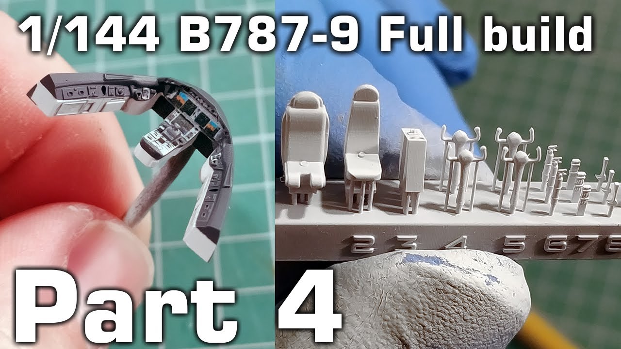 1/144 B787-9 Full build with galleys & cargo holds - Part 4 - YouTube