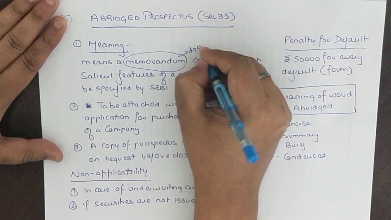 Abridged prospectus (check link in description box) - YouTube