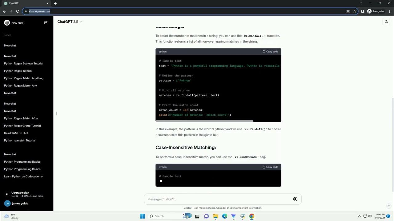 python regex match count - YouTube