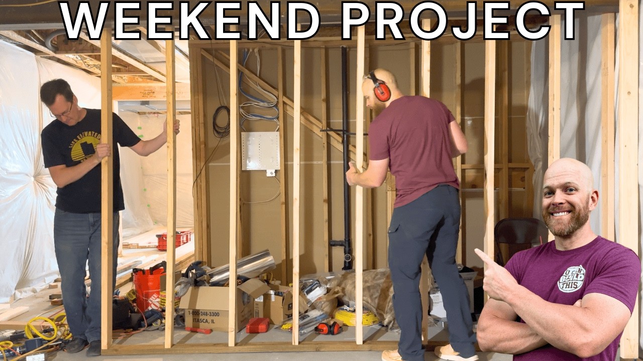 How to Frame a Basement | Normal Walls Windows and Doors - YouTube