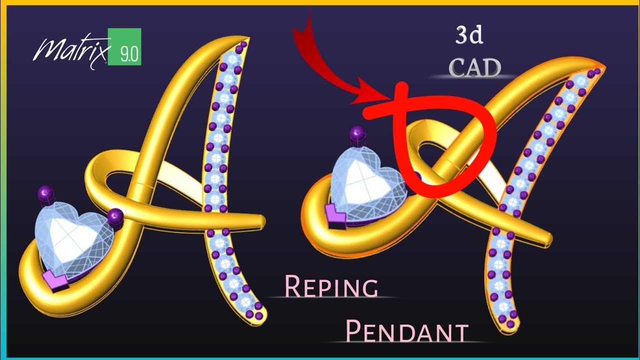 Create a Reping Pendant in Matrix 9 | 3D CAD Matrix Tutorial - YouTube