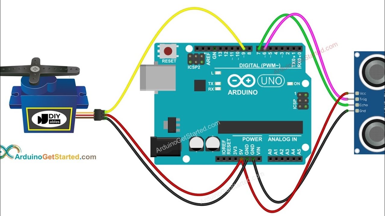 How To Make A Servo Motor Controller Using Arduino Uno And Ultra Sonic 3685