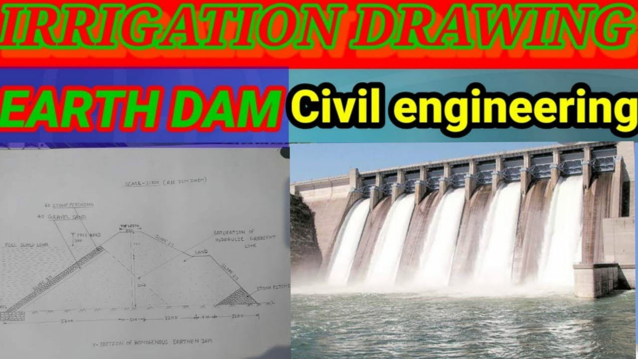 Errigation drawing cross section of Earth Dam - YouTube