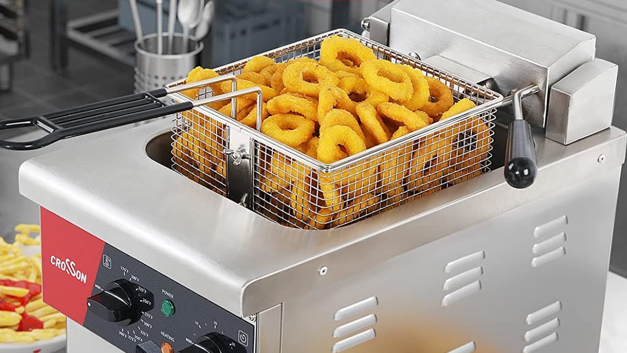 CROSSON 6L Electric Countertop Deep Fryer Extra Large with Drain,Timer ...