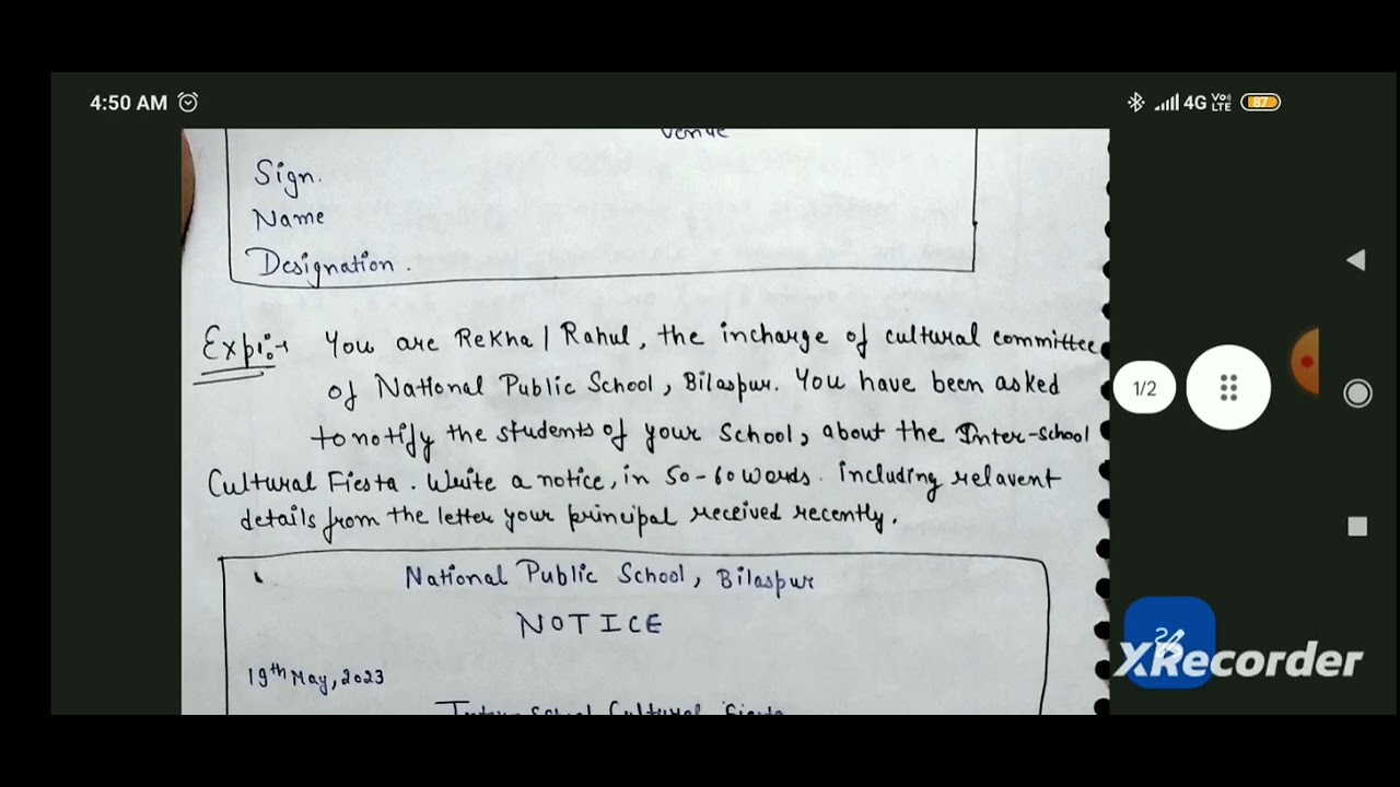 Notice writing - YouTube