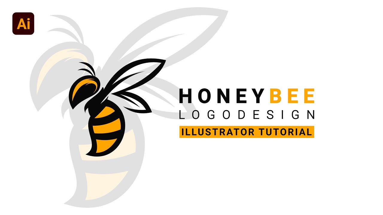 Design a Bee Logo From Sketch to vector | Illustrator Tutorial - YouTube