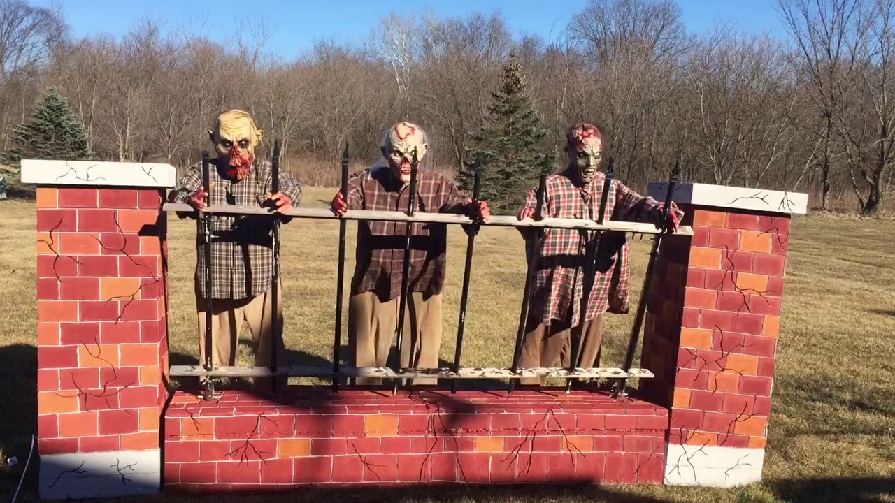 Zombie Pushing Down Fence-In Progress - YouTube