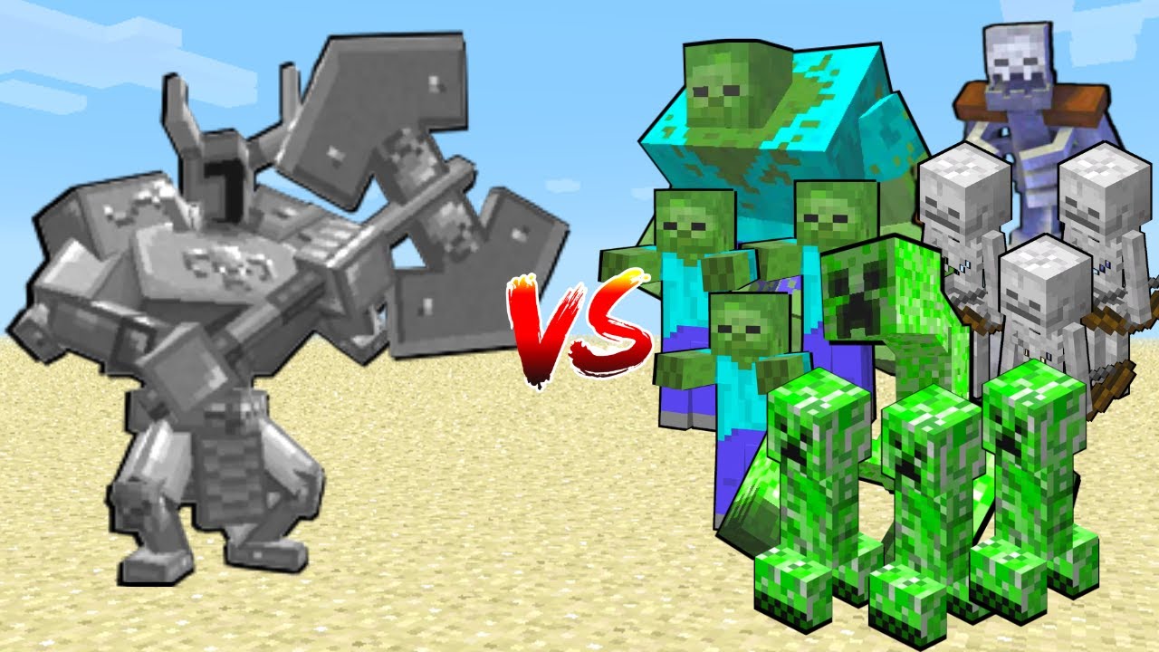 FERROUS WROUGHTNAUT vs ALL MOBS ARMY in Minecraft Mob Battle - YouTube