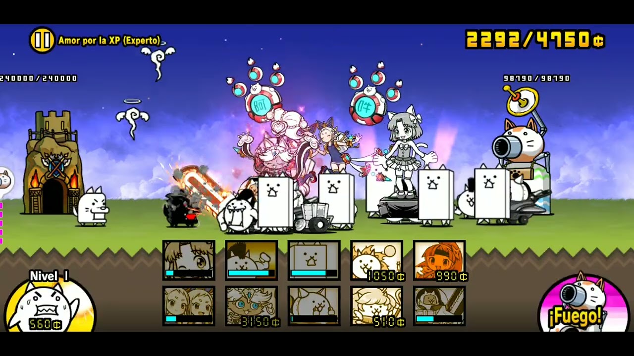 the battle cats ( amor por la xp ( experto ) ) etapas de leyenda. - YouTube