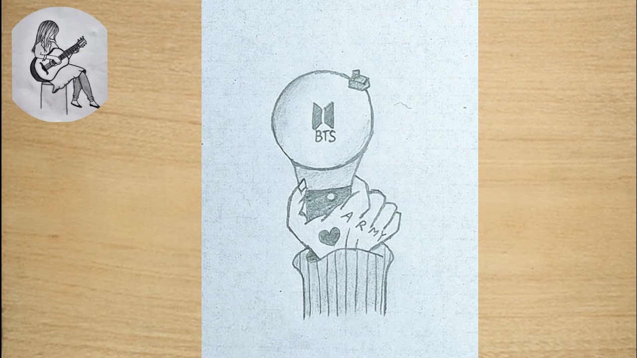 BTS army bomb drawing easy | BTS hand drawing video - YouTube