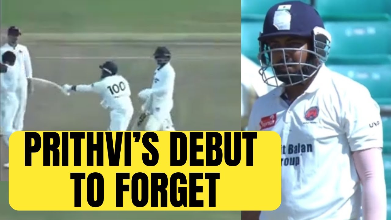Four ball-duck for Prithvi Shaw days after swinging bat at Musheer Khan ...
