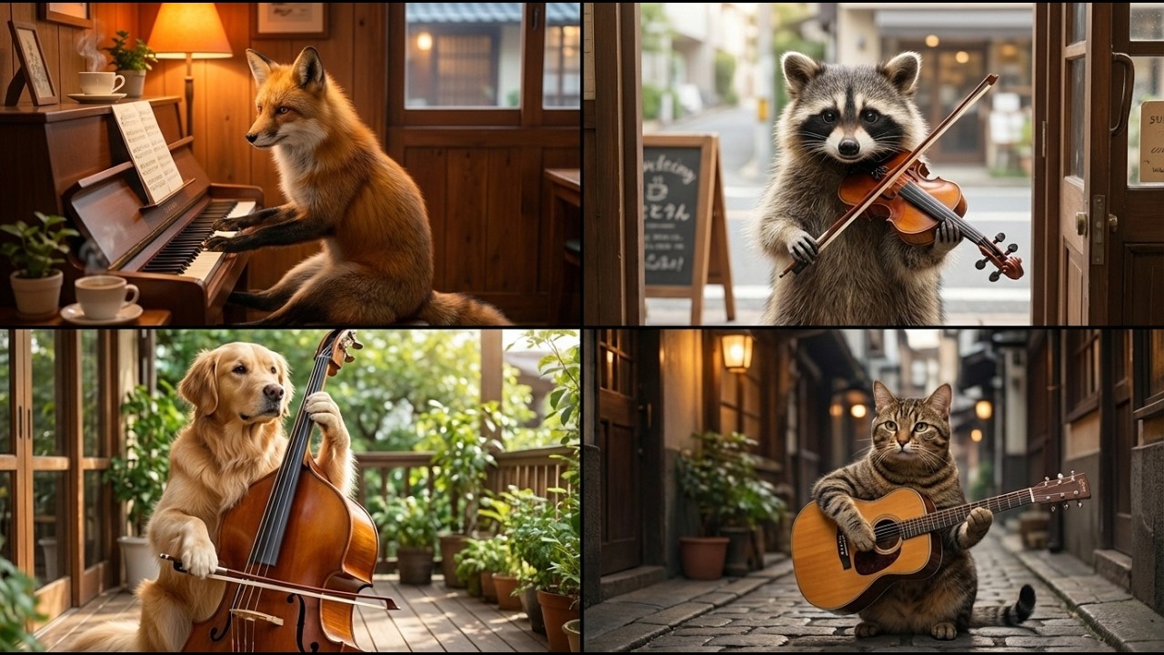 作業・勉強に最適｜カフェ通りで奏でるChillhopセッション｜Animal Band｜Study & Relax - YouTube