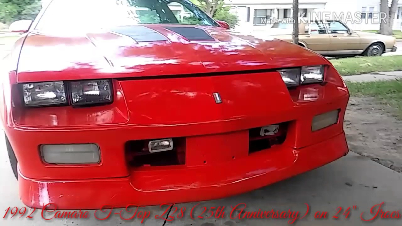 92 Camaro Z28 T-Top (HERITAGE EDITION) on 24" Irocs - YouTube