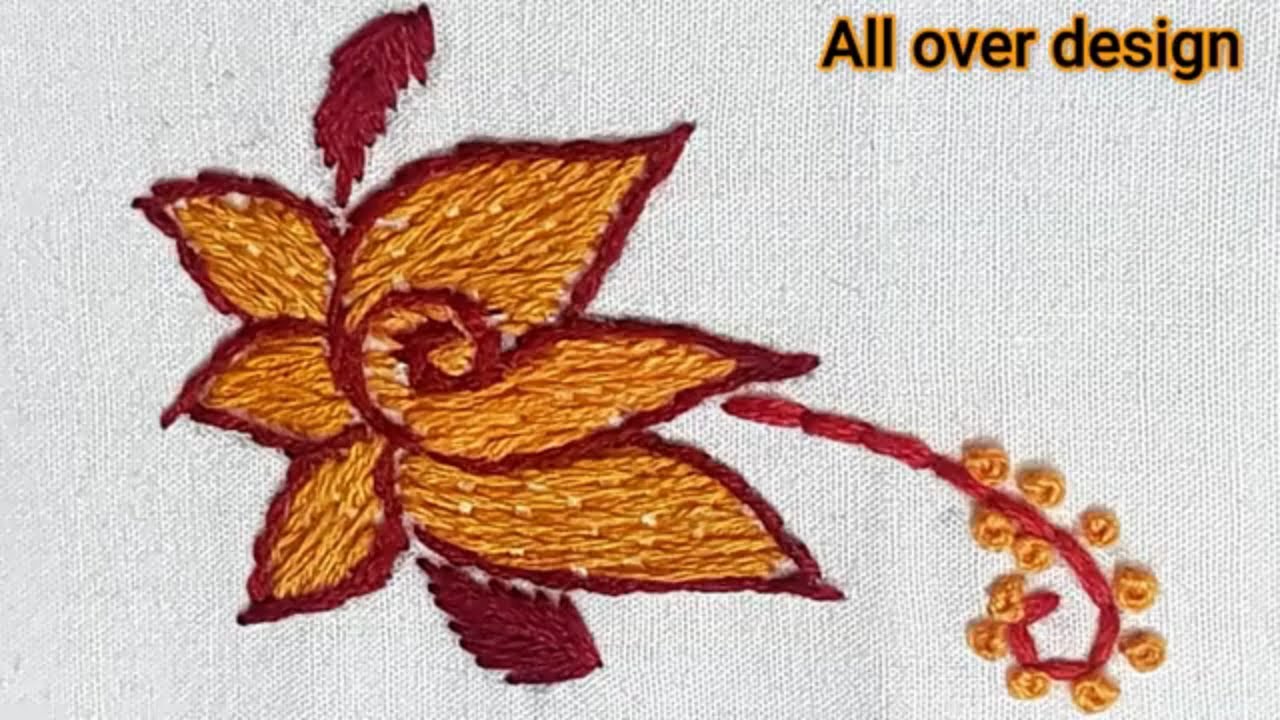 All over embroidery design for dress | simple running stitch embroidery ...
