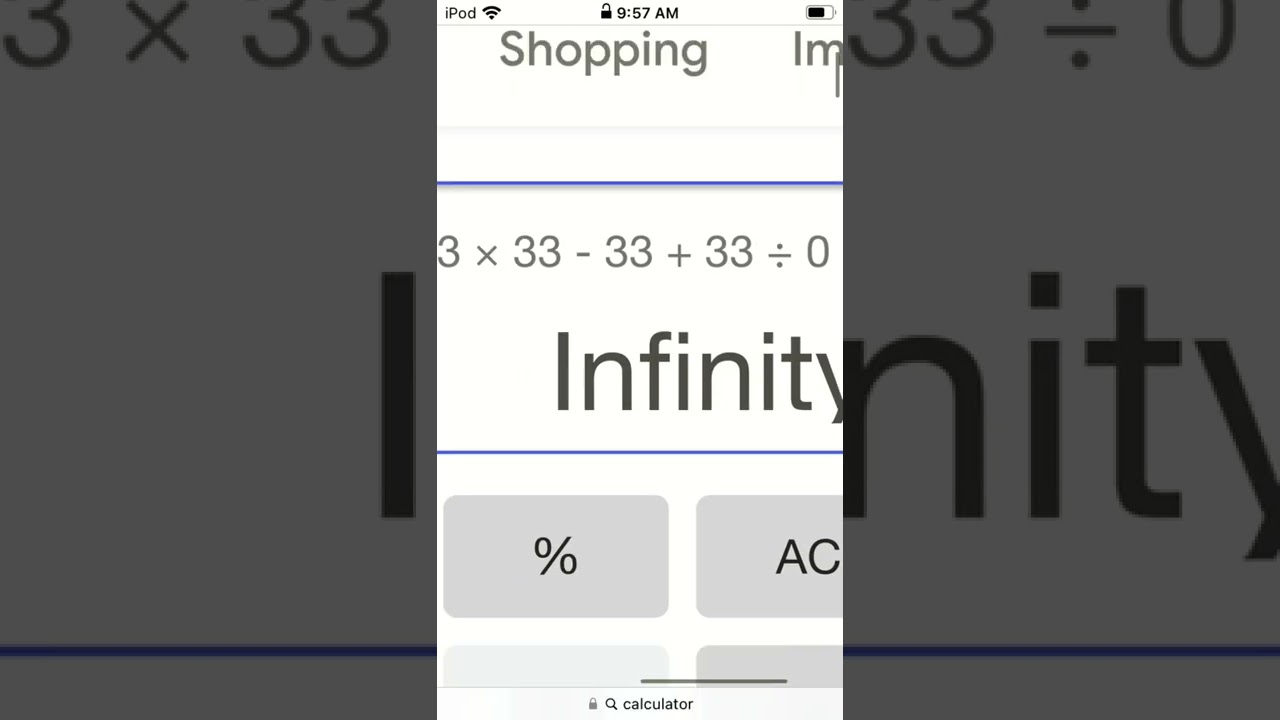 33x33-33+33 divided by 0 - YouTube