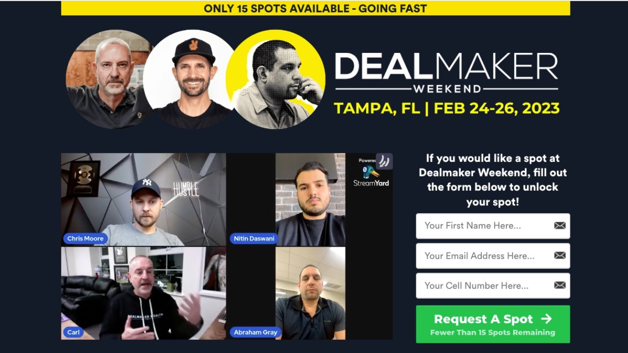Dealmaker Weekend LIVE EVENT in Tampa FL - Feb 24-26 [3-Day Mastermind ...