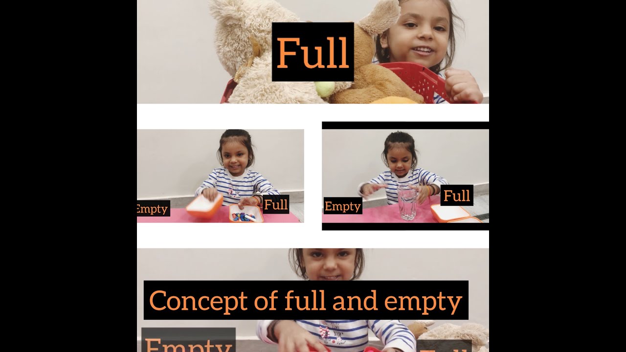 Full and empty concept//activity video//educational videos - YouTube