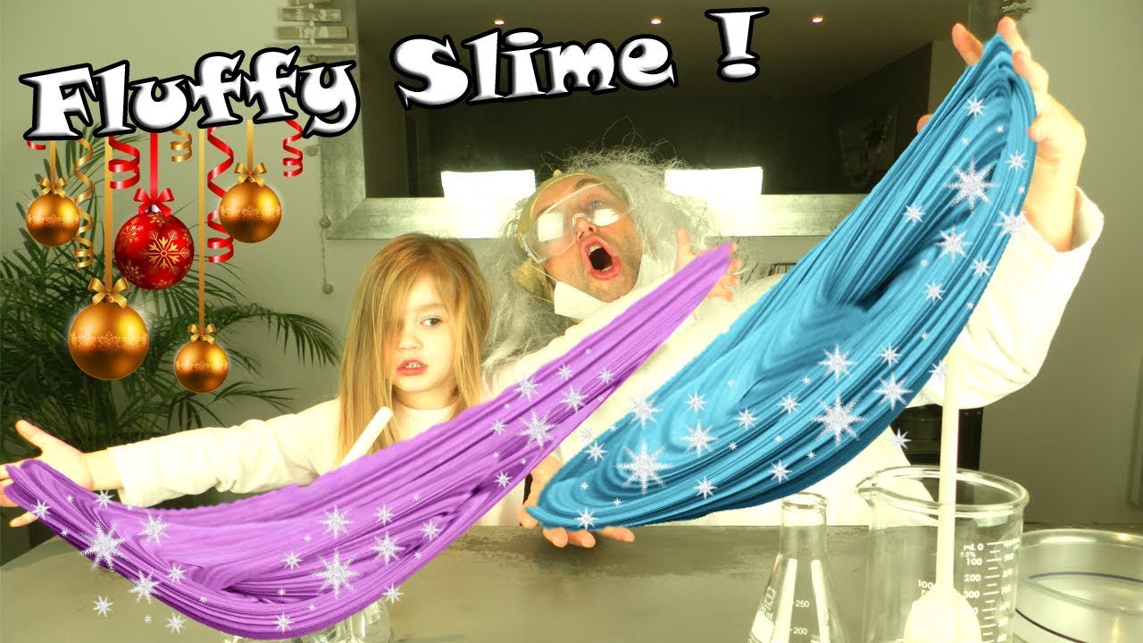 Fabrication de Fluffy Slime bleu pailleté de Noel - DIY anti-stress ...