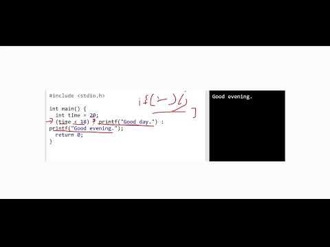 C Short Hand If Else in c language - YouTube
