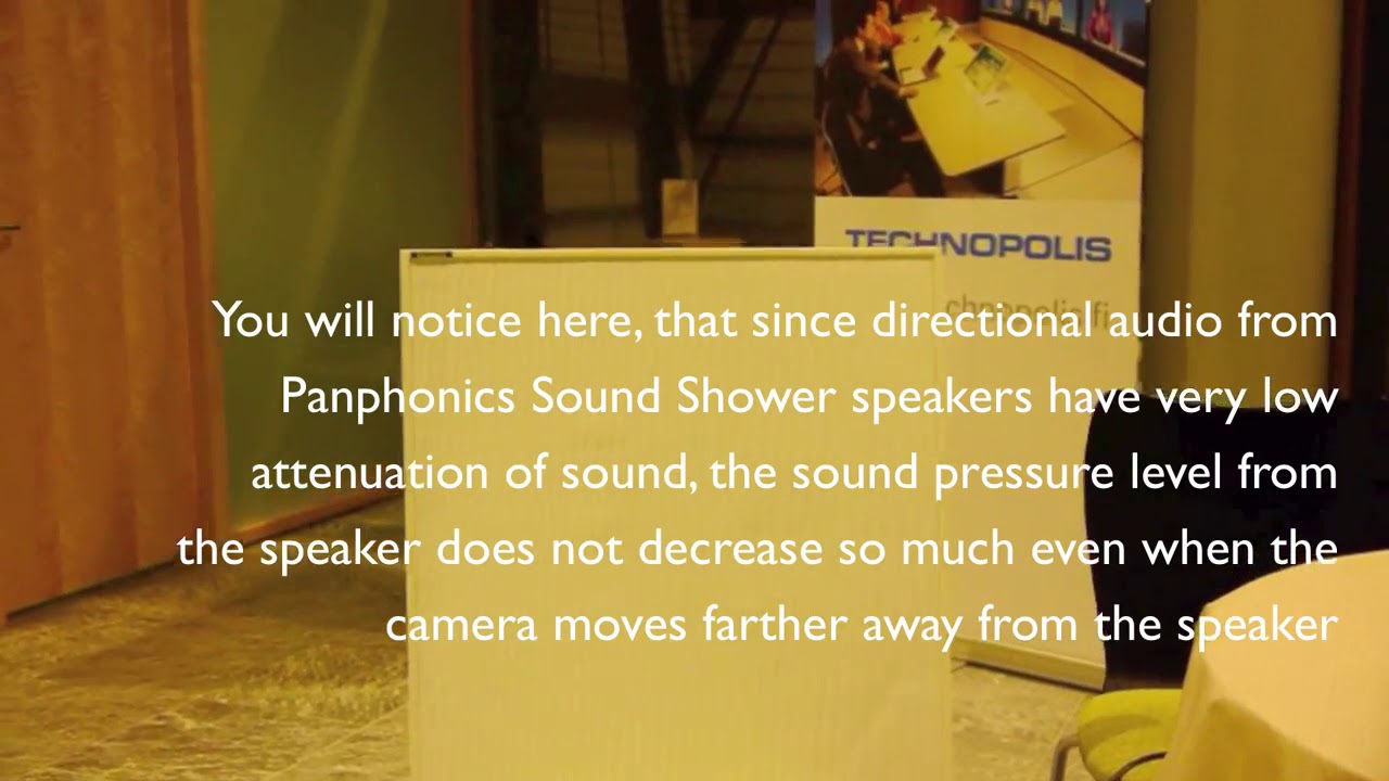 Demonstration of Panphonics Sound Shower directional speaker YouTube ...