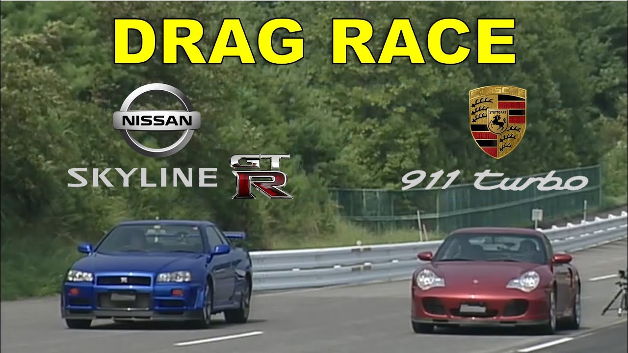 Drag Race #71 | Nissan Skyline R34 GT-R vs Porsche 911 (996) Turbo ...