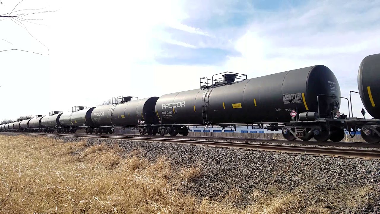 BNSF 7403, 7375, & 8090 northbound tank train in Edmond Oklahoma on ...