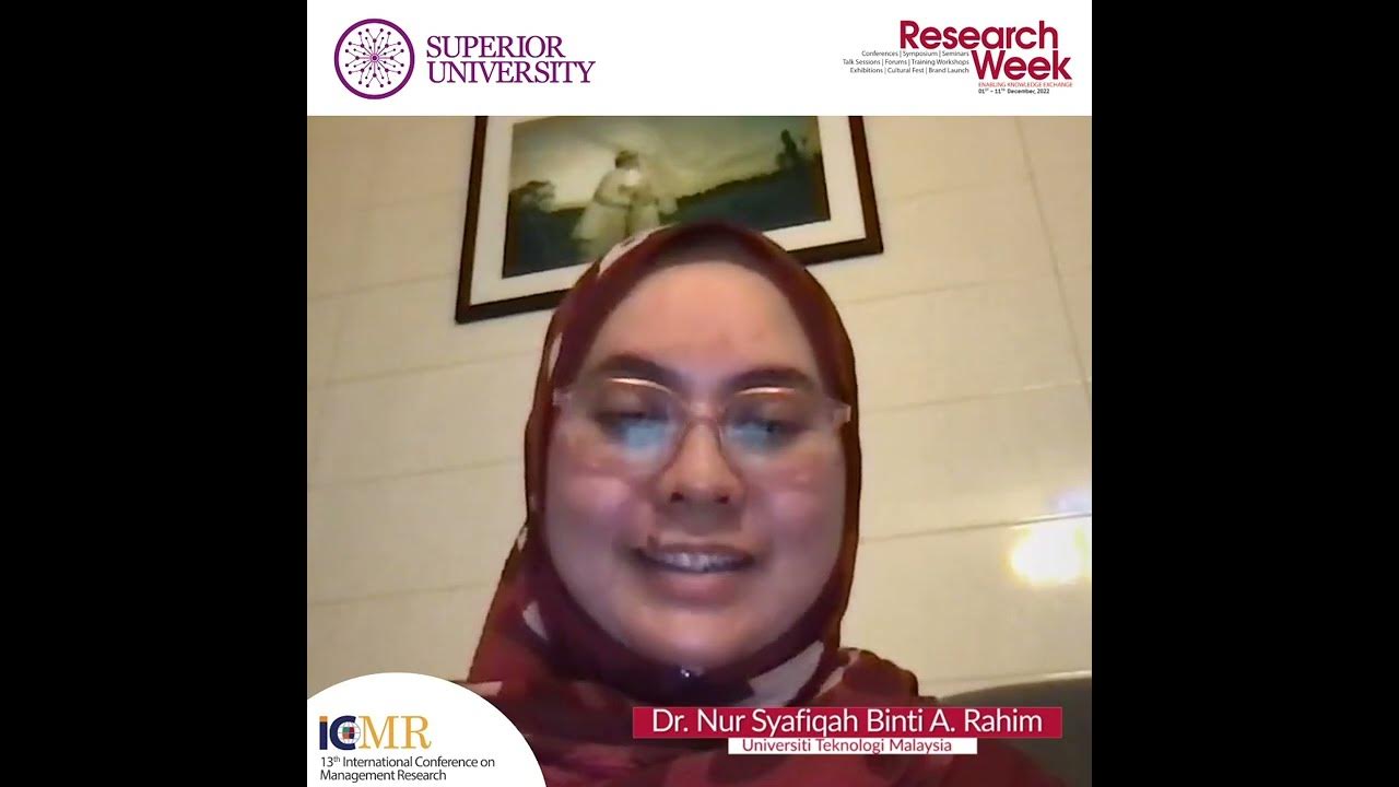 ICMR | Keynote speaker | Dr. Nur Syafiqah Binti A Rahim - YouTube