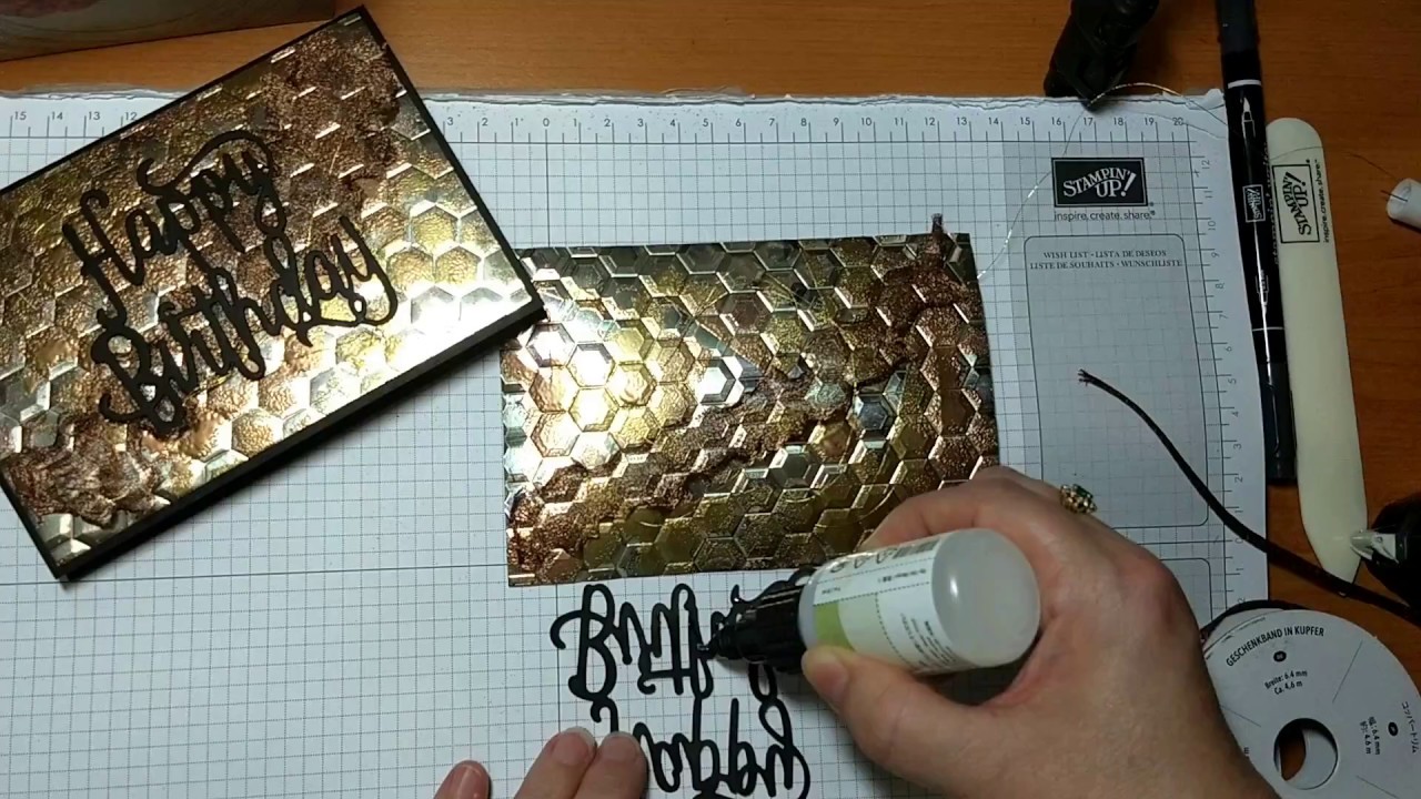 Tarnish Faux Foil Technique Happy Birthday Card - YouTube