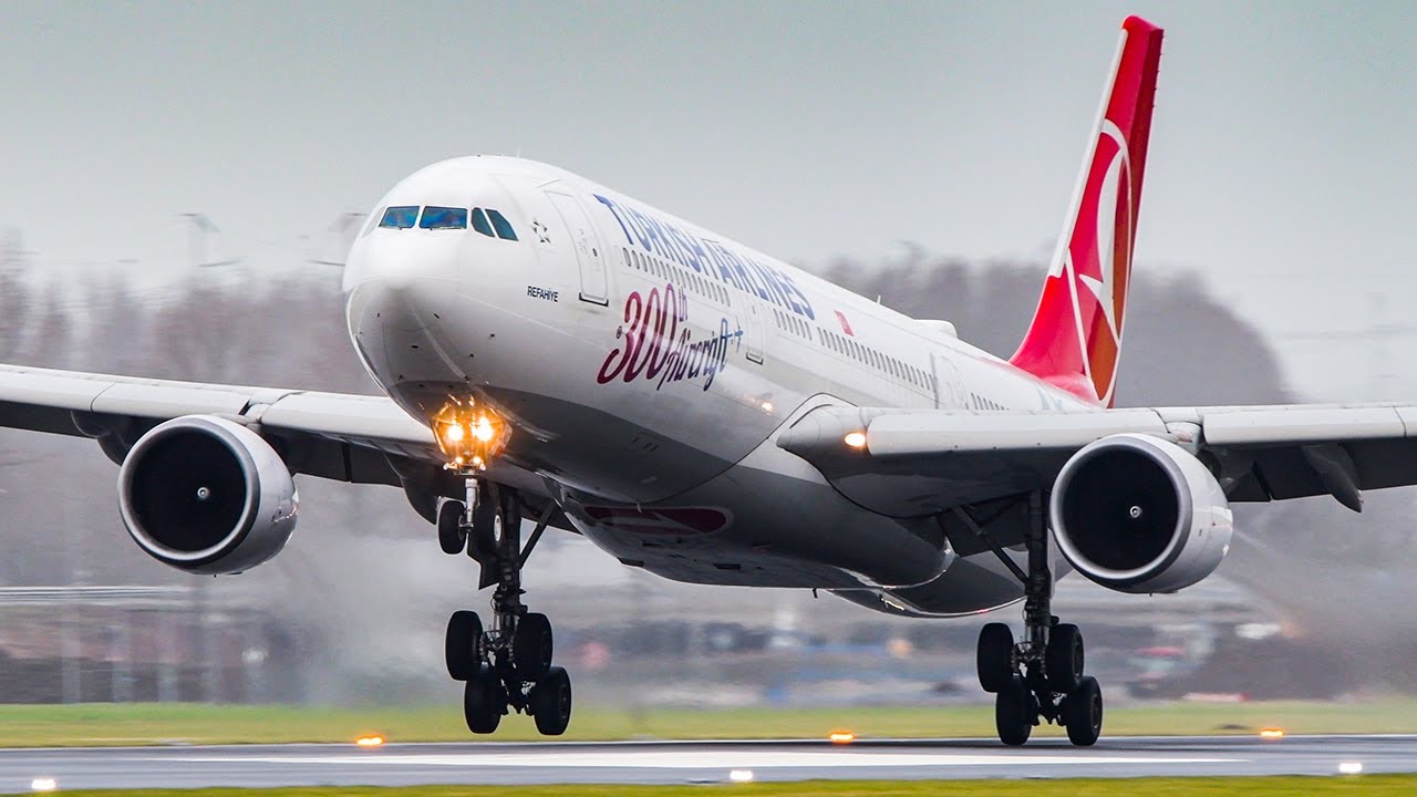 10 TOUCHDOWNS | Schiphol Airport close-ups | A330, B777, B787, A320 ...