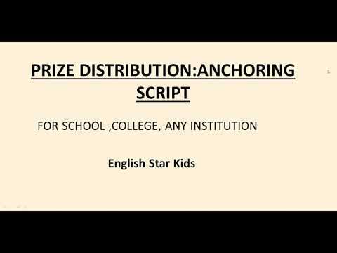 PRIZE DISTRIBUTION/ANCHORING SCRIPT FOR SPORTS /ARTS COMPETITION - YouTube