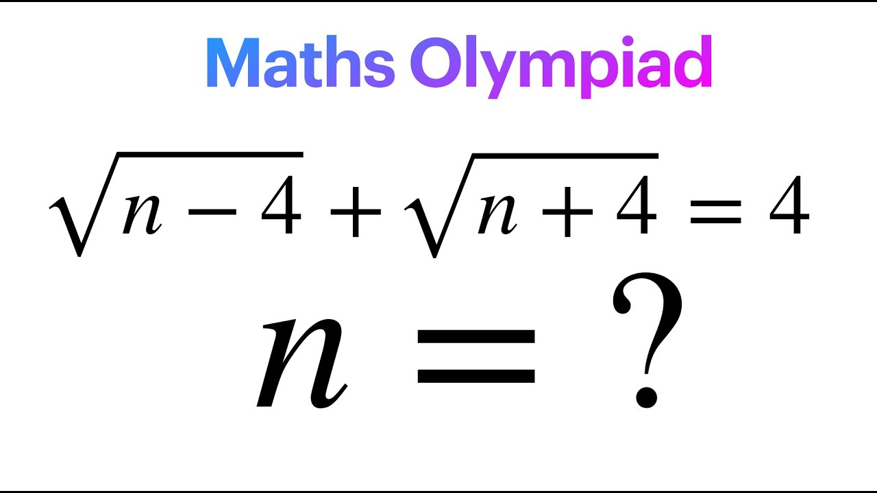 Olympiad Math Question | how to solve the value of n from given ...