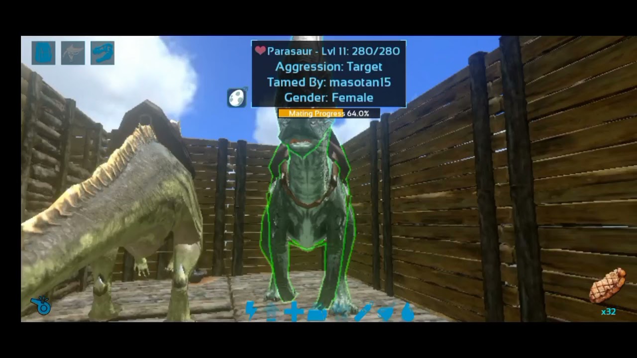 ark mobile parasaurolophus mating - YouTube
