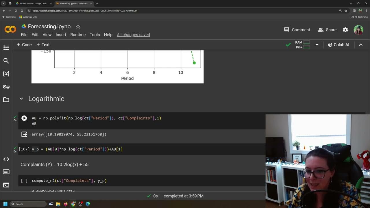 Forecasting using Logarithmic and Exponential Functions in Python - YouTube