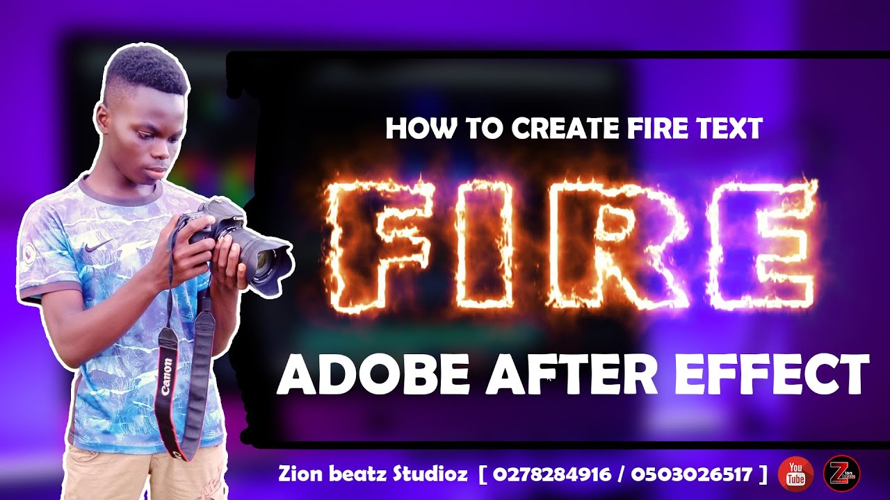 How to create fire text effect in adobe after effect #tutorials #adobe ...