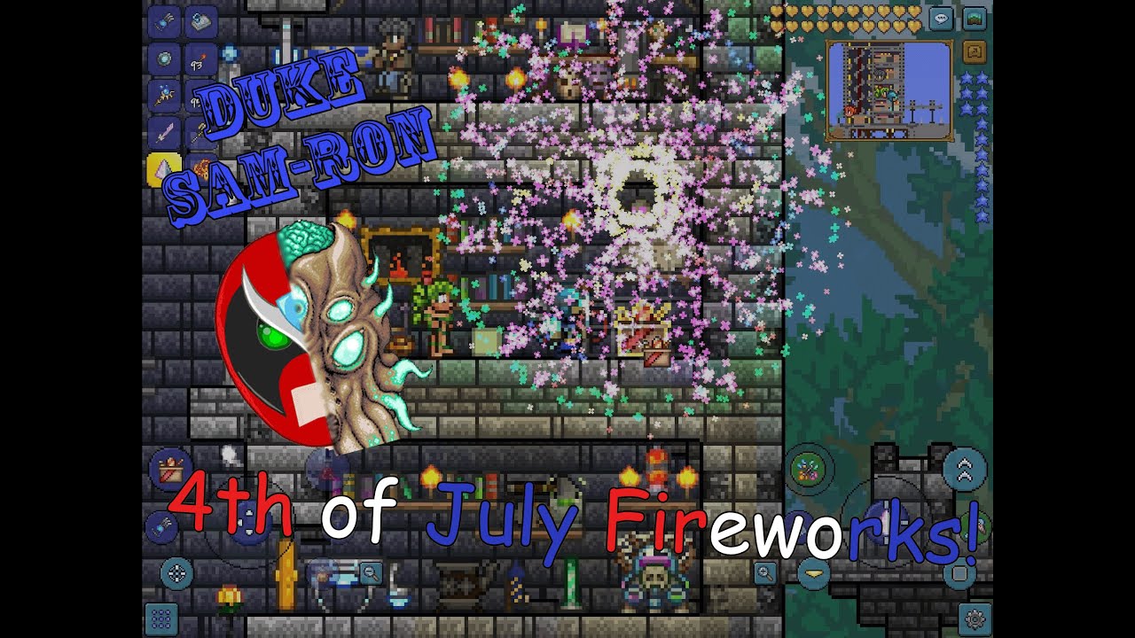 4th of July Terraria Fireworks - YouTube