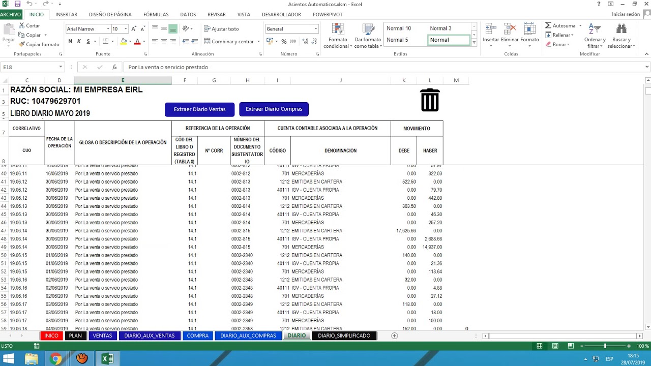 Asientos Contables Automaticos en Excel - YouTube