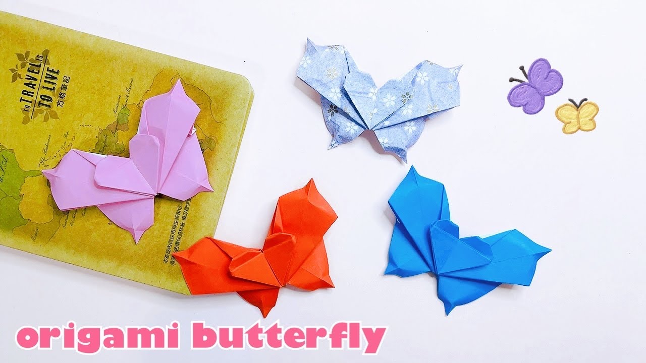 摺紙立體紙蝴蝶 origami butterfly | How to Make a Paper heart butterfly - YouTube