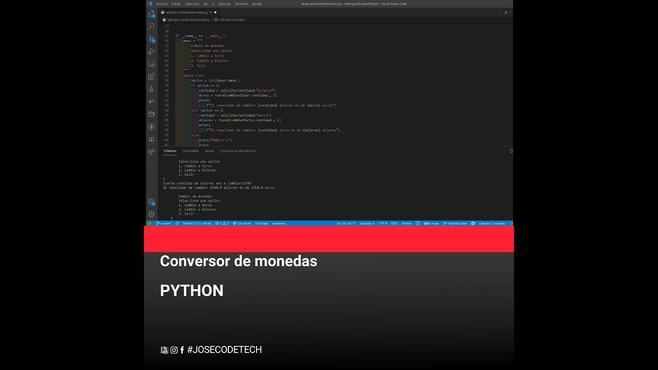 72 Ejercicio Conversor Monedas Con Menu En PYTHON YouTube 72-ejercicio-conversor-monedas-con-menu-en-python-youtube