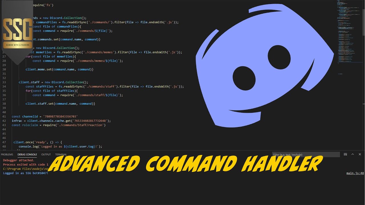 Discordjs Tutorials Advanced Command Handler Youtube