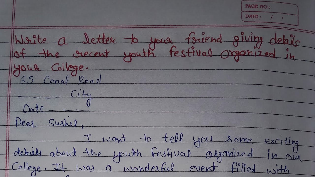 Write a letter to your friend giving details of the recent youth ...
