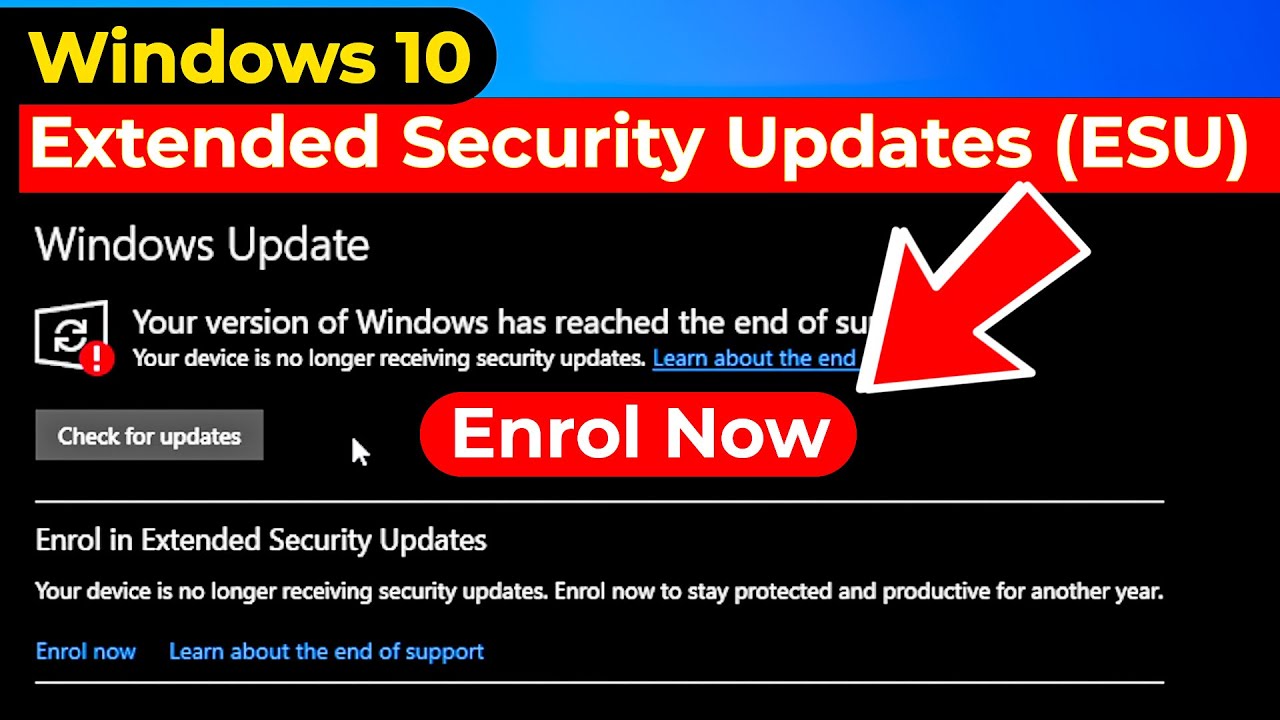 How To Enroll Extended Security Updates (ESU) for Windows 10 | Extend ...