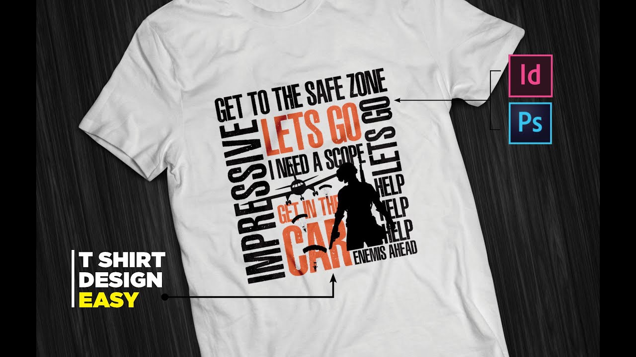 How I design a T shirt with Photoshop and indesign - YouTube