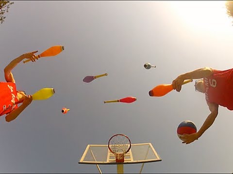 Partner Juggling Basketball Trick Shots (GoPro) - YouTube